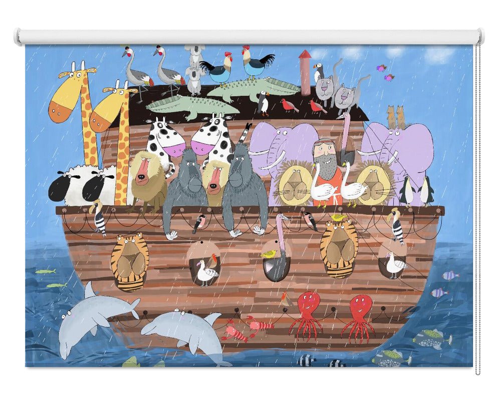Kids Bedroom Blinds Noah's Ark with Cute Animals by Artist Carla Daly ...