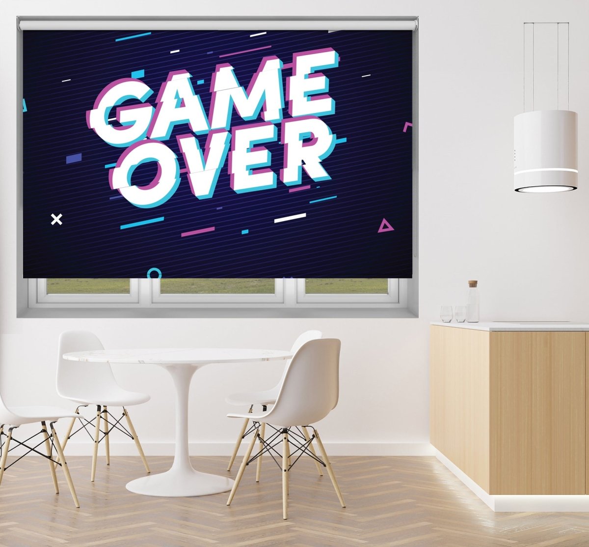 Made to Measure No Drill Window Blinds Game Over Video Game Pixel Style ...
