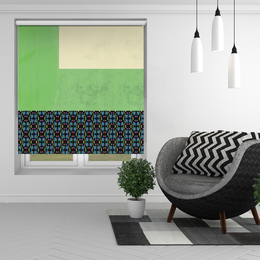 Funky Patterned No drill Window Blinds Pastel green pattern collage ...