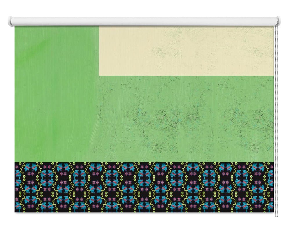 Funky Patterned No drill Window Blinds Pastel green pattern collage ...