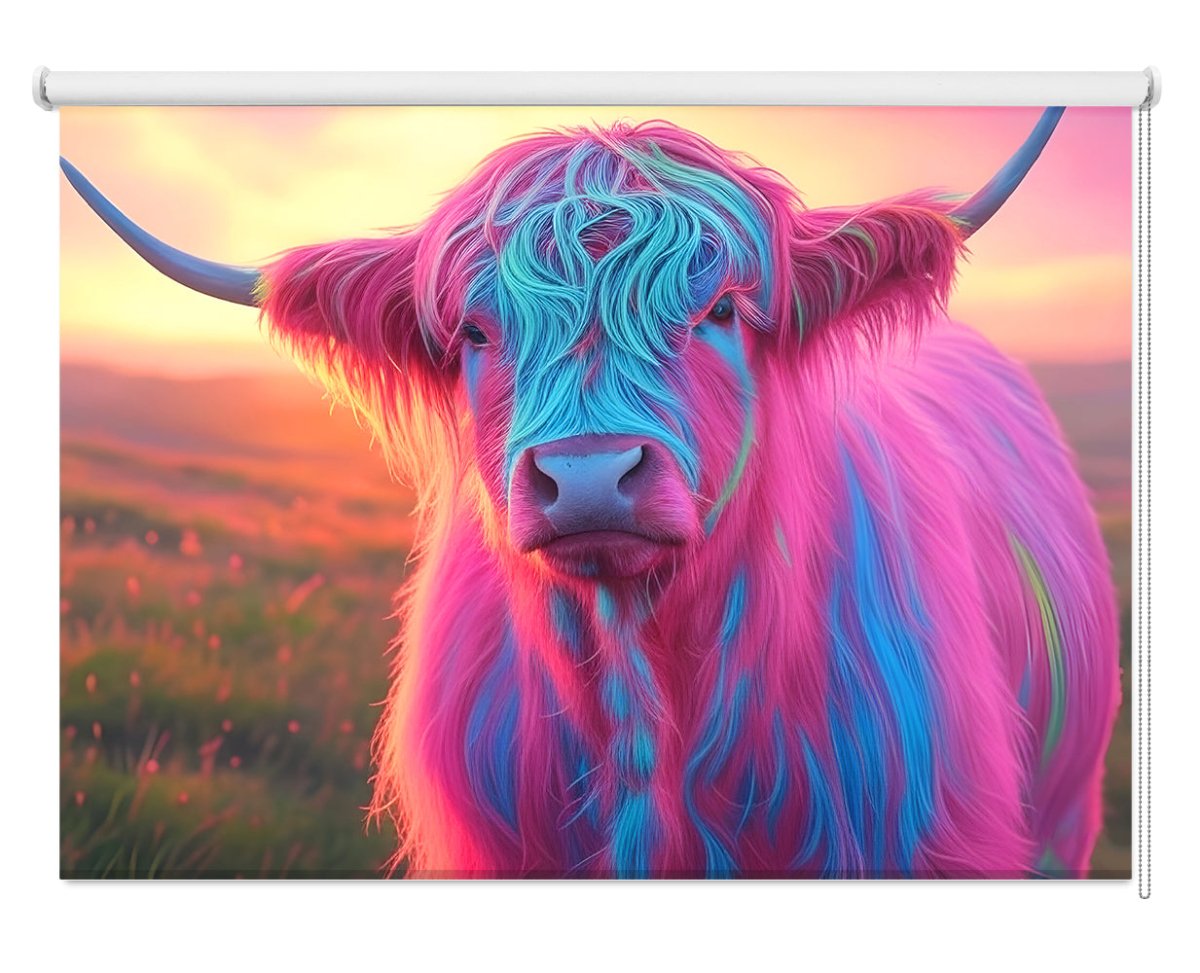 Highland Cow Pop Art Window Blinds 120cm wide Roller Blinds Printed ...