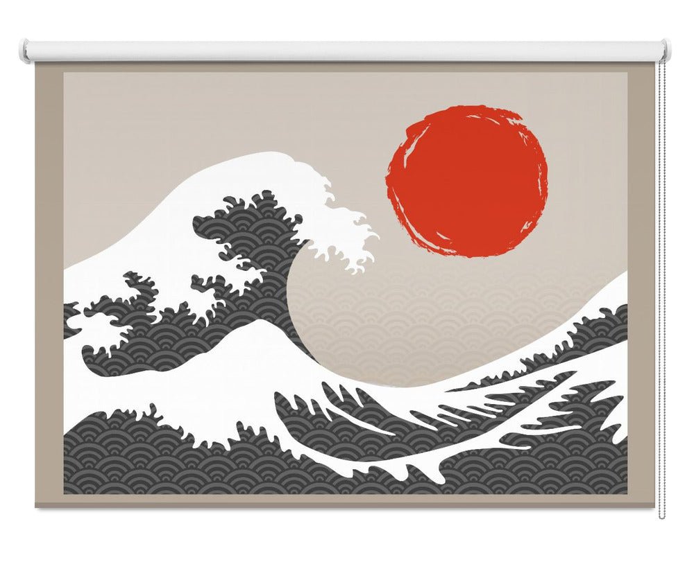 Made to Measure No Drill Blinds Uk The Grey Wave Printed Picture Photo ...