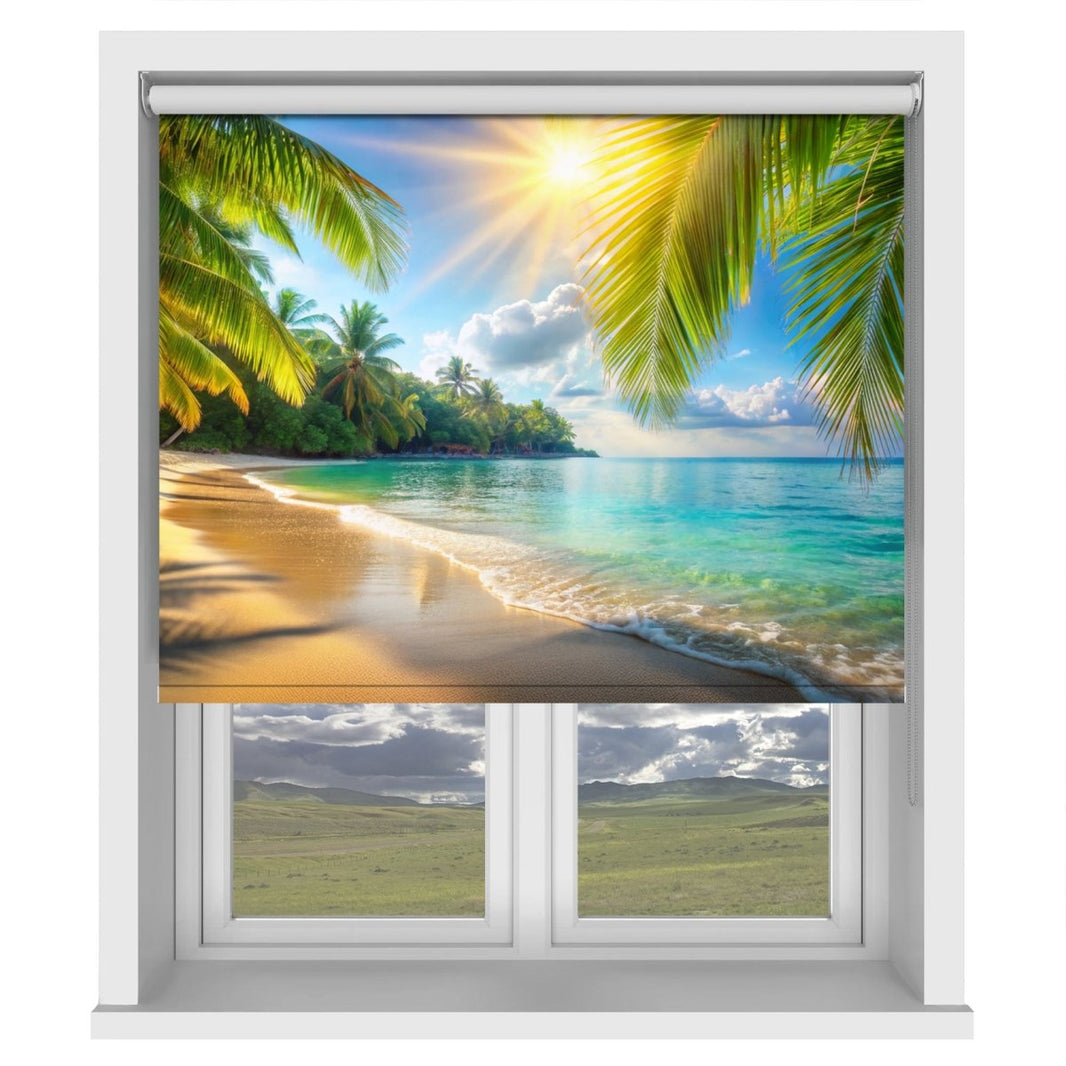 Photo Printed Picture Blinds | Santorini Island Picture Roller Blind ...