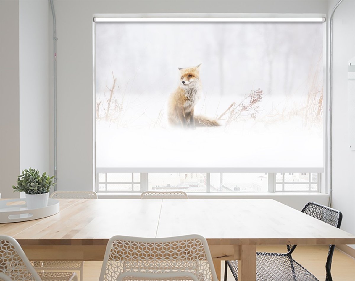 Fox in the Winter Snow Printed Roller Blind | Photo Picture Window ...