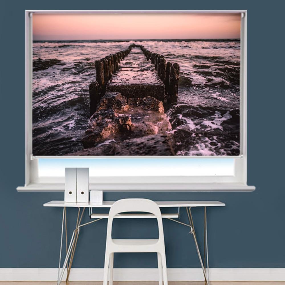 Jetty Pier Remains Printed Picture Blind | Printed Roller Blind | Art Fever