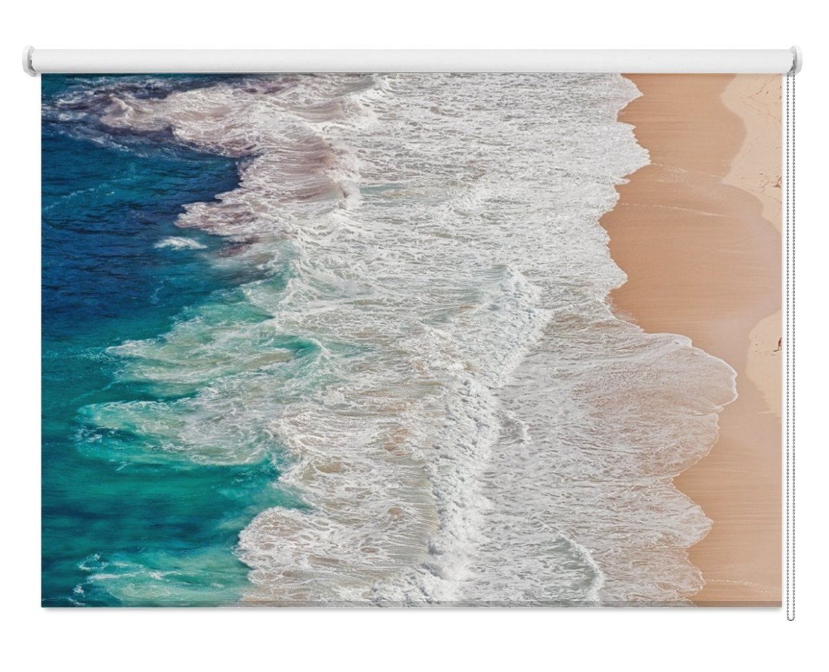 Ocean Shoreline Beach Waves roller Blind | Photo Printed Picture Blinds ...