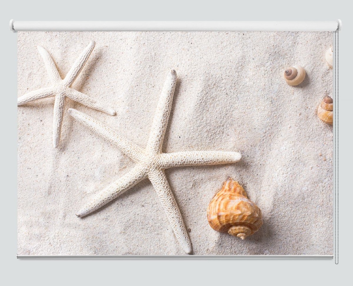 Printed Roller Blind Sea Shells in Sand | Art Fever